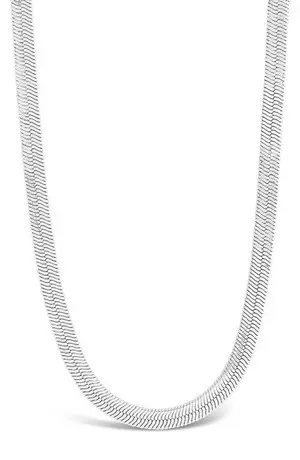 Sterling Forever Sterling Herringbone Chain Necklace - Silver