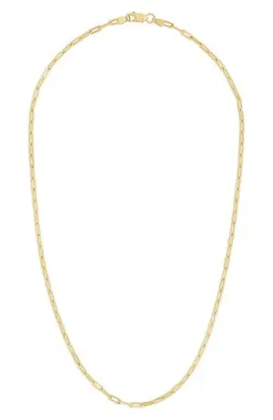 Sterling Forever Paper Clip Chain Necklace - Gold