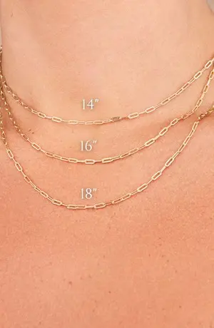 Sterling Forever Paper Clip Chain Necklace - Gold