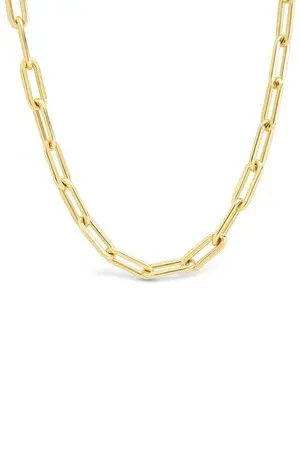 Sterling Forever Paper Clip Chain Necklace - Gold