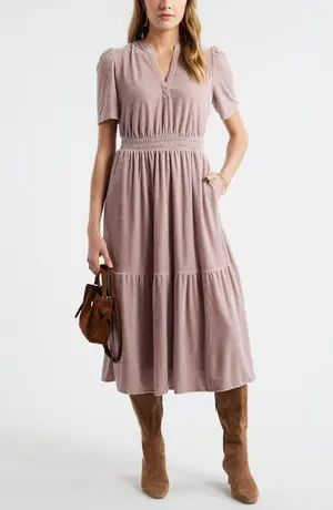 Women's Short Sleeve Midi Dresses