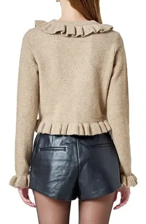 Endless Rose Ruffle Trim Crop Cardigan