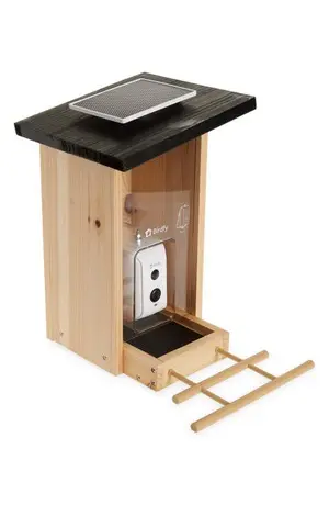 BIRDFY Ebony Lite Wooden Smart Bird Feeder - Beige