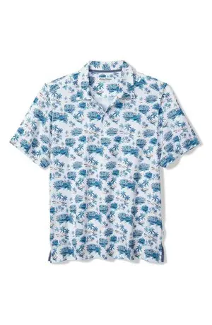 Tommy Bahama Bahama Coast Palm Scape Islandzone® Camp Shirt - Azul Mar