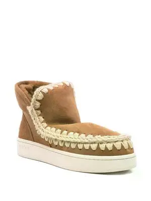 Mou Braided-trim Suede Ankle Boots