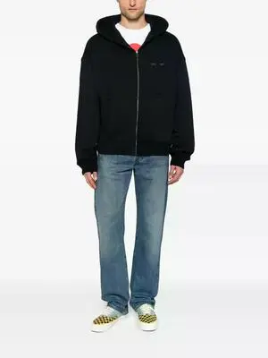 DAILY PAPER Logo-embroidered Zip-up Hoodie