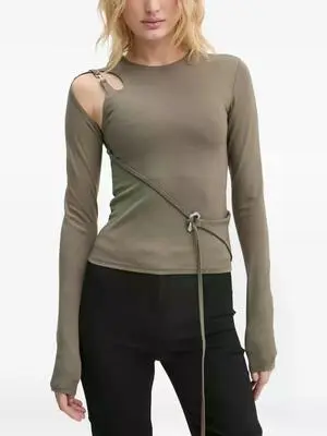HELIOT EMIL Cut-out Detail Long-sleeve Top - Green