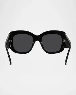 Givenchy 53mm Butterfly Sunglasses - Shiny Blac