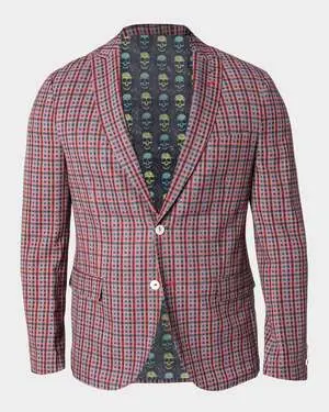 MACEOO Descartes Scottish Unconstructed Blazer - Red