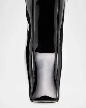 Stella McCartney 95mm Square-toe Patent Over-the-knee Boots - Black