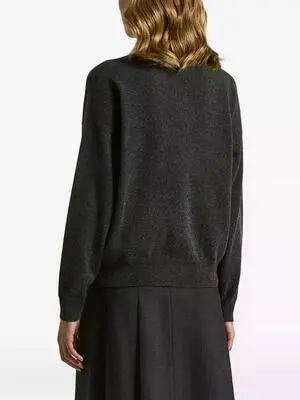 Peserico High-neck Embellished Sweater - Grey