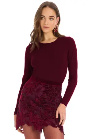 Allison Solid Rita Top - Burgundy