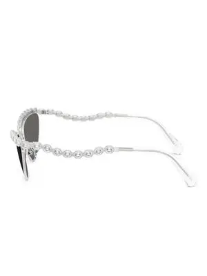 SWAROVSKI Crystal-embellished Cat-eye Sunglasses - Silver