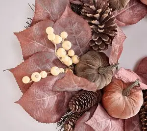 HOME REFLECTIONS As Is 24' Autumn Pumpkin & Leaf Wreath