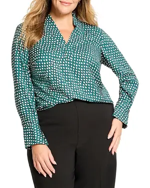 NIC+ZOE Shadow Dot Top - Green Multi