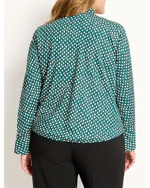 NIC+ZOE Shadow Dot Top - Green Multi