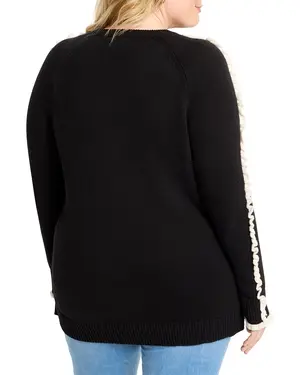 NIC+ZOE Ruffled Round Neck Sweater