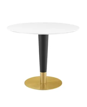 MODWAY Zinque 36" Dining Table Gold White
