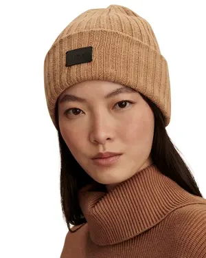 Varley Elva Ribbed Beanie - Camel