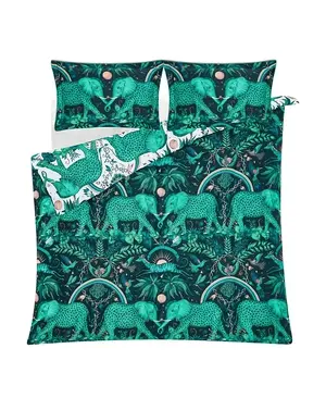 EMMA J SHIPLEY Zambezi Print Duvet Cover - Teal/white