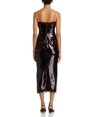 LoveShackFancy Verelith Sequined Slip Dress
