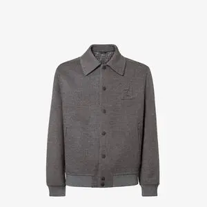 Fendi Ff Embossed Wool Blouson - Grey