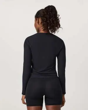 Vuori Long Sleeve Pose Crewneck Shirt - Black