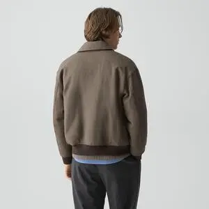 Theory Modern Aviator Jacket In Dapper Wool - Feather