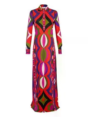 Emilio Pucci Printed Buttoned Maxi Dress