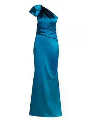 Talbot Runhof One-shoulder Knot Gown