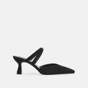 DOLCEVITA Linore Criss-cross Mules - Onyx Suede
