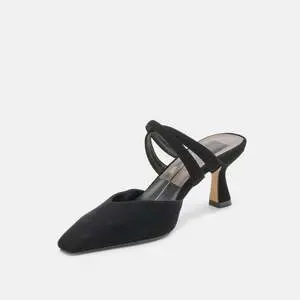 DOLCEVITA Linore Criss-cross Mules - Onyx Suede