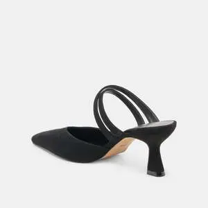 DOLCEVITA Linore Criss-cross Mules - Onyx Suede