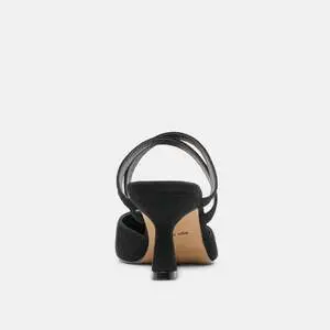 DOLCEVITA Linore Criss-cross Mules - Onyx Suede