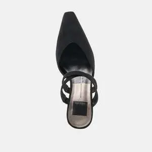 DOLCEVITA Linore Criss-cross Mules - Onyx Suede
