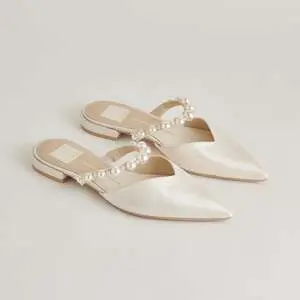 DOLCEVITA Kanika Pearl Embellished Flats - Vanilla Pearls