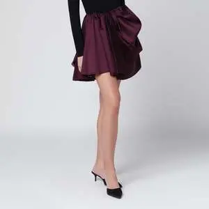 GANNI Draped Mini Skirt - Red