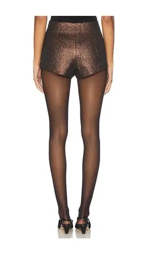 SIMONMILLER Fleur Metallic Shorts - Brown