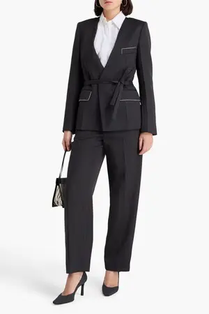 Victoria Beckham Belted Wool-twill Blazer