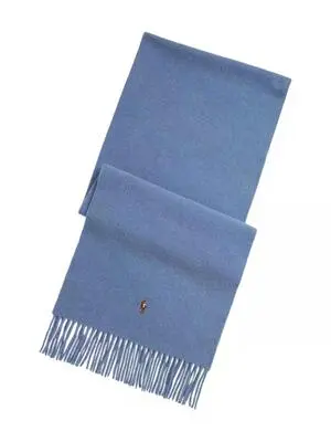 Ralph Lauren Fringed Wool Scarf - Blue
