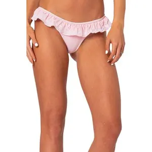 EDIKTED Frilly Ruffle Bikini Bottom - Pink