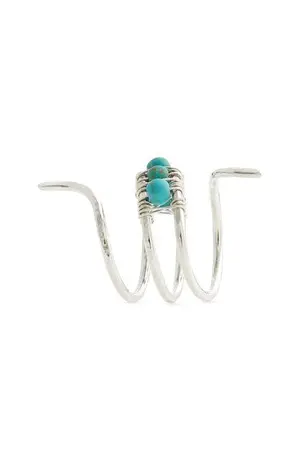 NASHELLE Beaded Snake Ring - Turquoise/sterling Silver