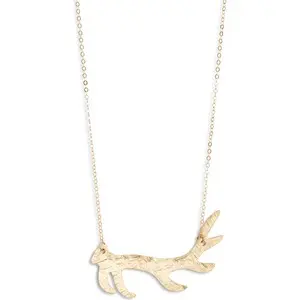 NASHELLE Antler Pendant Chain Necklace - Gold Fill