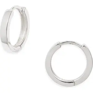 NASHELLE Square Edge Huggie Hoop Earrings - Sterling Silver