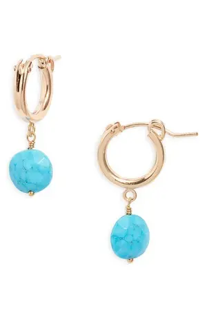 NASHELLE Lucia Quartz Huggie Earrings - Gold Fill/blue Quartz