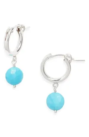 NASHELLE Lucia Quartz Huggie Earrings - Sterling Silver/blue Quartz