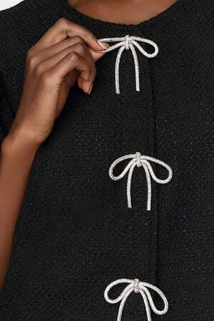 DOLAN LEFT COAST Puff-sleeve Bow-embellished Blazer Jacket