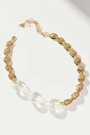 Maeve Chunky Pop Tab Chain Necklace - Clear