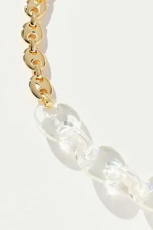 Maeve Chunky Pop Tab Chain Necklace - Clear