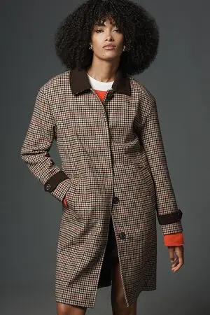 NVLT Houndstooth Barn Coat - Brown Pattern
